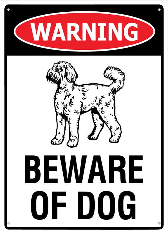 Warning Beware Of Dog Labradoodle Sign 8X12 Inch Rust Free Aluminum,Uv ...