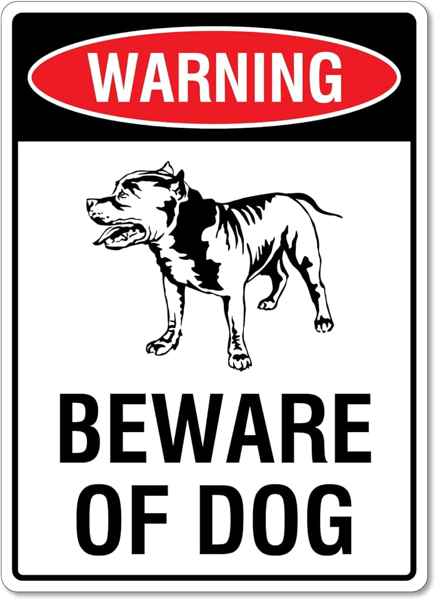 Warning Beware Of Dog Sign – Pitbull Animal Signs Dog Signs Beware Of ...