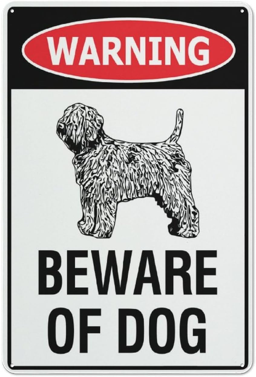 Warning Beware Of Dog Spanish Water Dog Sign 8 X 12 Inches Rust Free ...