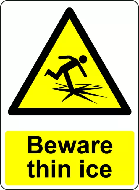 Warning Beware Thin Ice Osha Decal Safety Sign Sticker Usa Made Phone ...