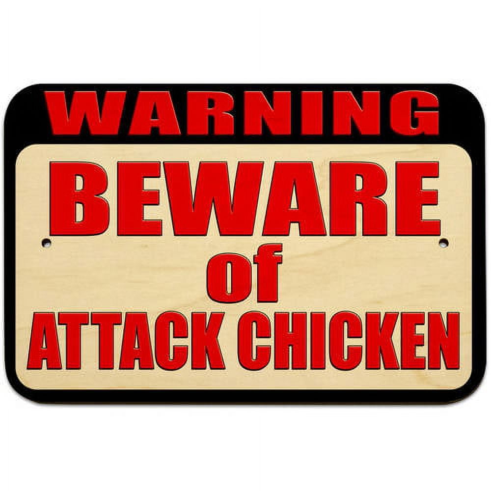 Warning Beware of Attack Chicken Sign - Walmart.com