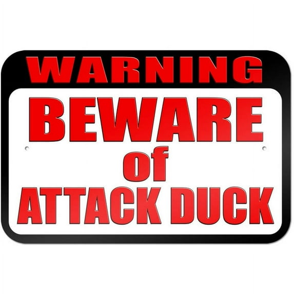 Warning Beware of Attack Duck Sign - Walmart.com