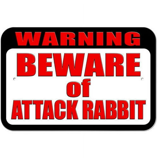 Warning Beware of Attack Rabbit Sign - Walmart.com