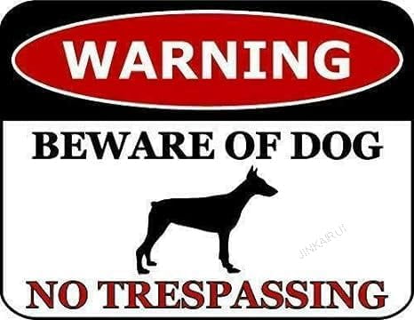 Warning Beware of Dog No Trespassing Doberman Dog Metal Sign 12"x8 ...