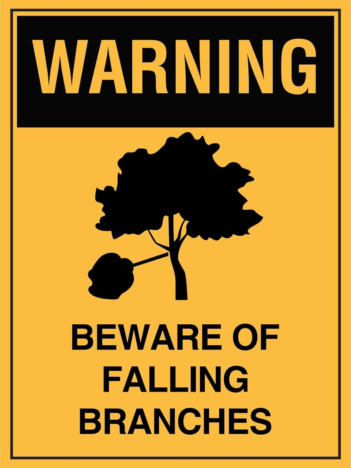 Warning Beware of Falling Branches Sign Metal Tin Sign Caution Danger ...