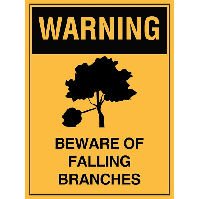 Warning Beware of Falling Branches Sign Metal Tin Sign Caution Danger ...