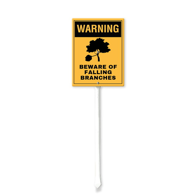 Warning Beware of Falling Branches Yard Sign With Stakes 8 x 12 inch ...