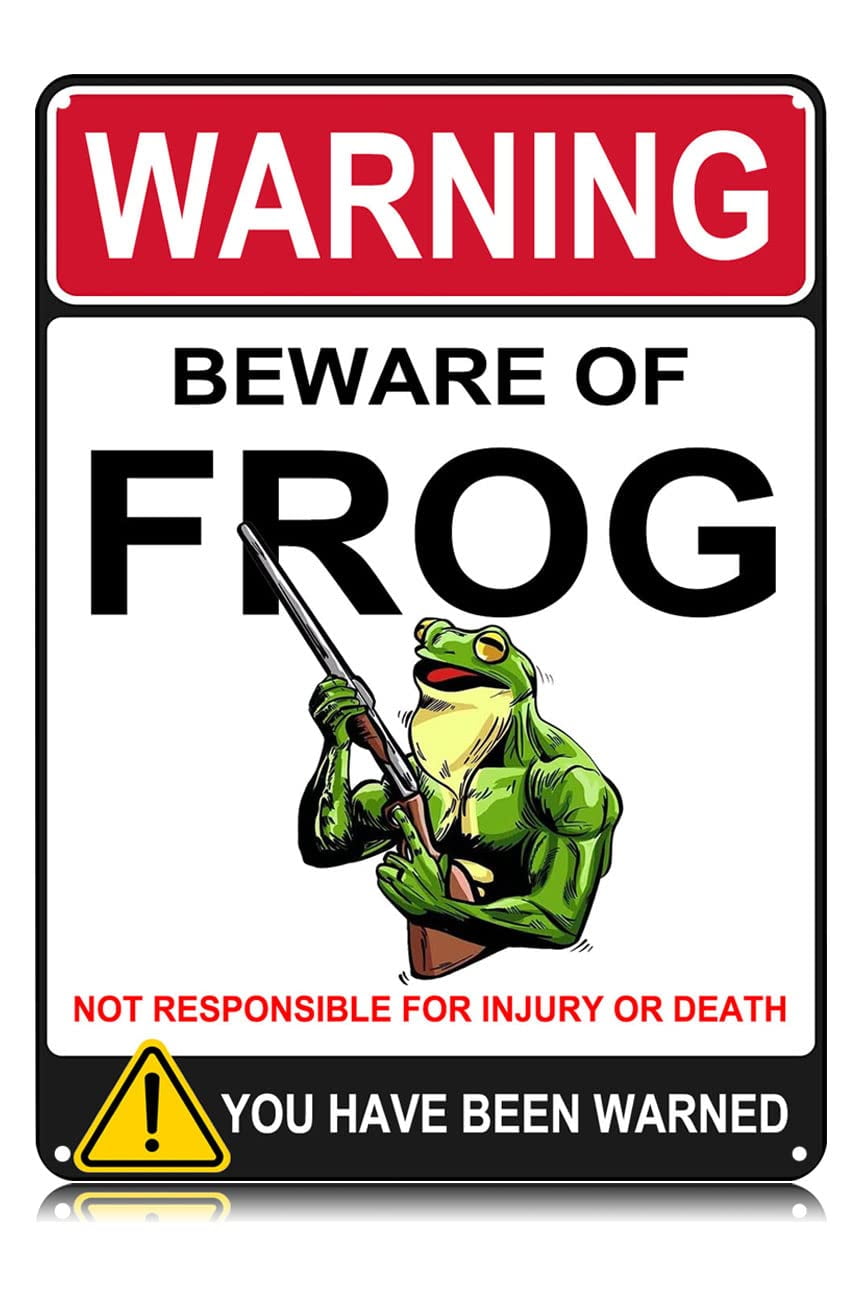 Warning Beware of Frog Metal Tin Signs Funny Vintage Tin Sign Wall Art ...