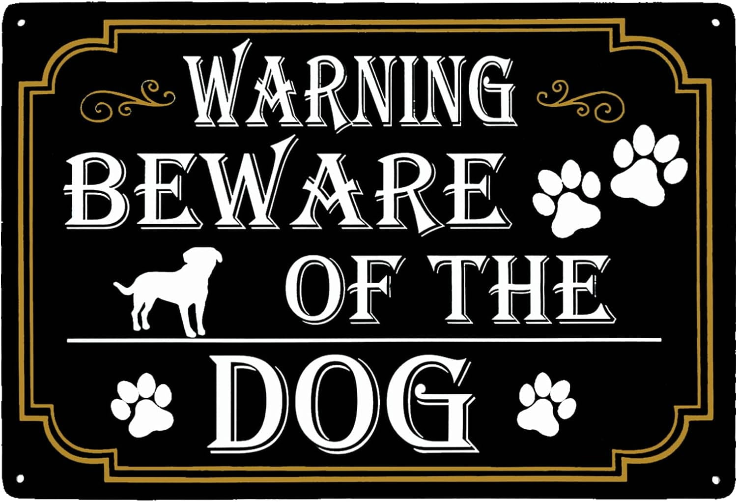 Warning Beware of The Dog Vintage Metal Tin Signs for Fence Lawn Garden ...