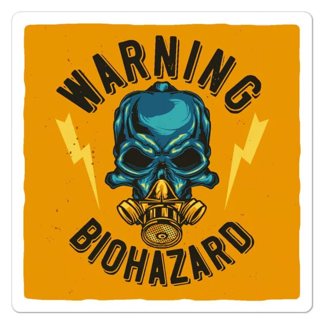 Warning Biohazard Gas Mask Sticker Indoor Outdoor Phone Decal Water ...