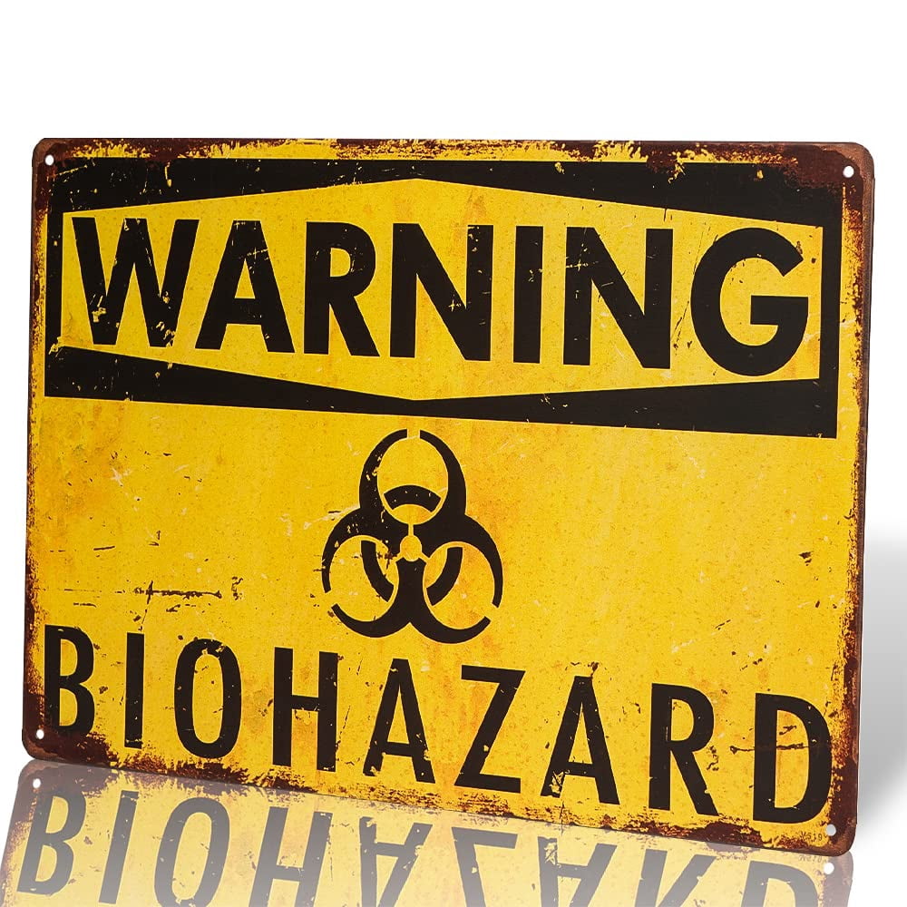 Warning Biohazard Hazard Sign Hazard Labels Novelty Metal Sign Size: 8 ...
