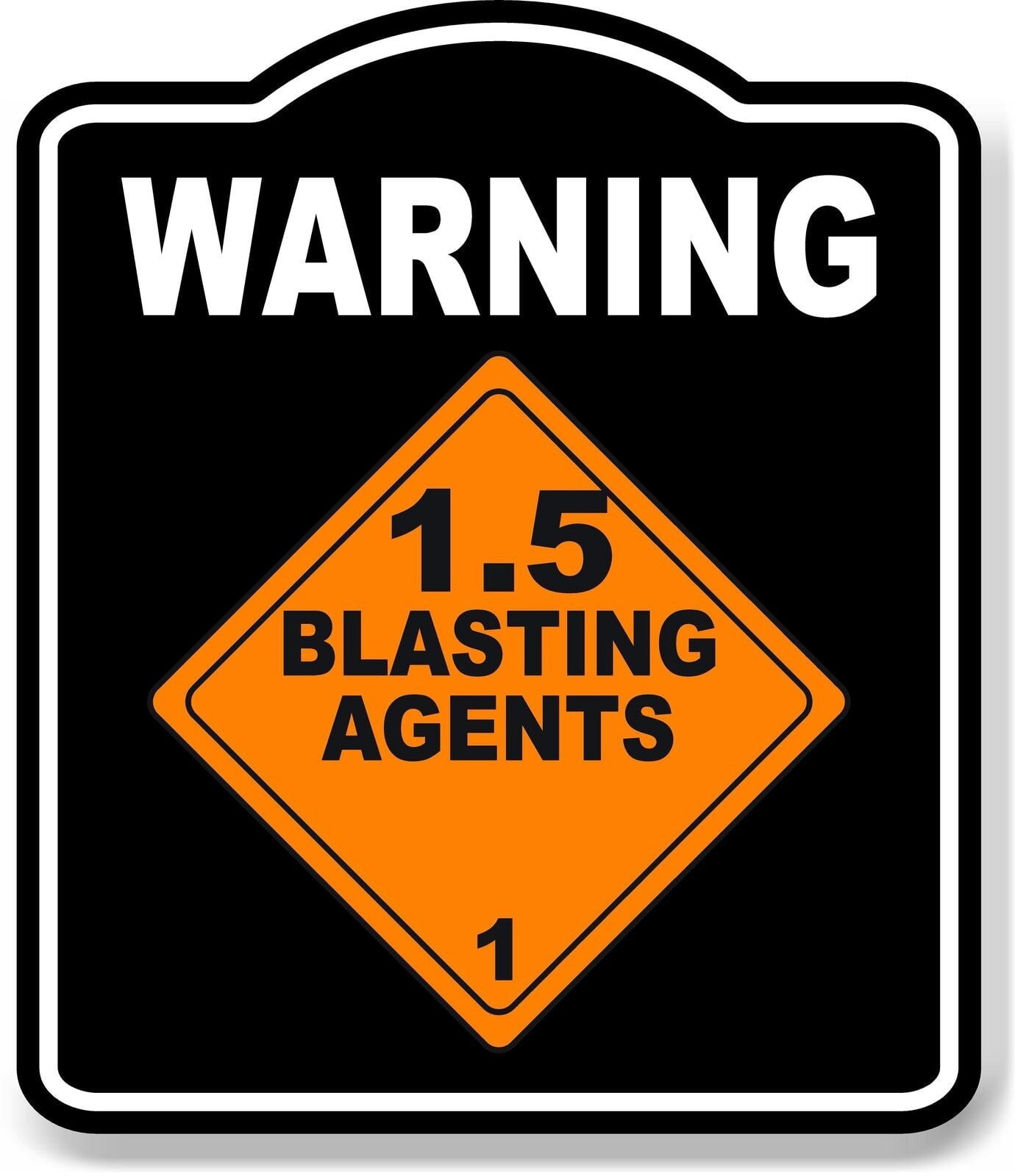 Warning_Blasting_Agents_Orange_OSHA_Danger_BLACK Aluminum Composite ...