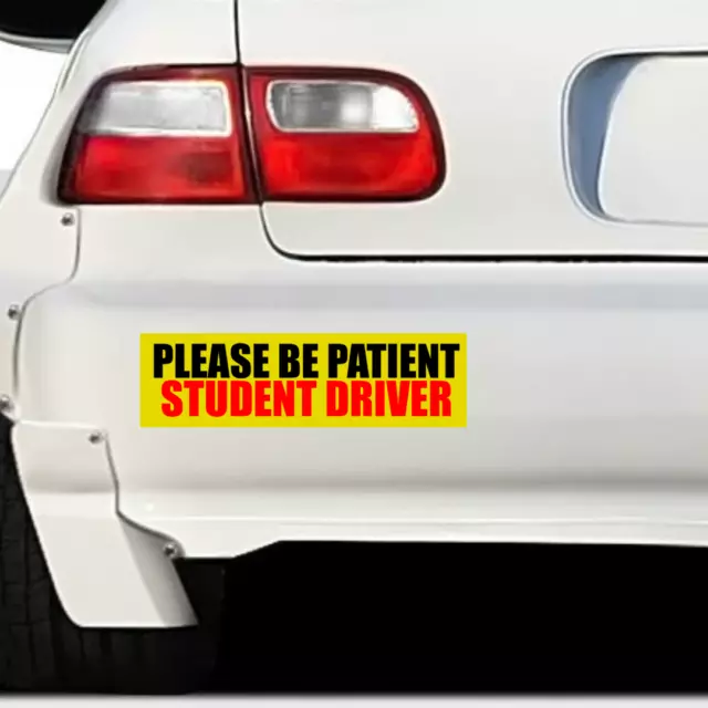Warning Bumper Stickers Please Be Patient Student Driver Advisory Heads ...