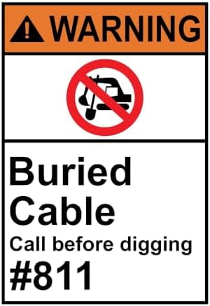 Warning Buried Cable Call Before Digging #811 Sign with Symbol Call ...