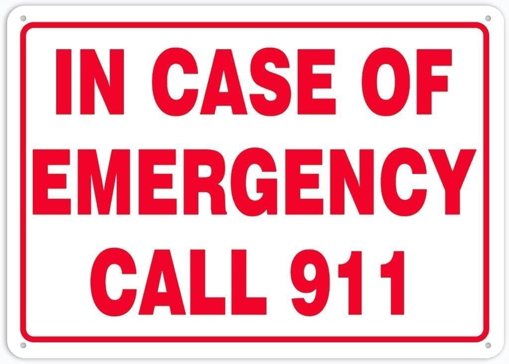 Warning in Case of Emergency Call 911 Metal Tin Sign Yard Farm Fence ...