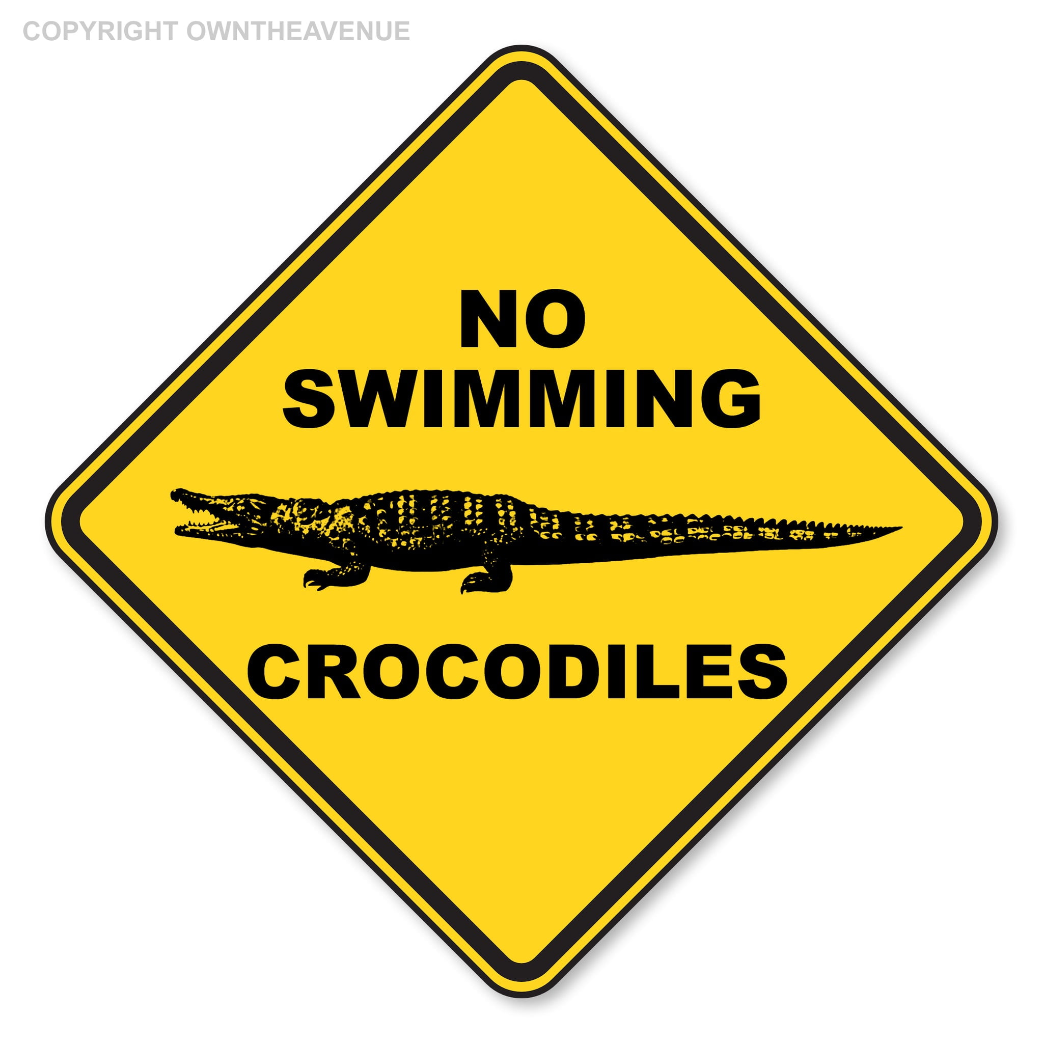 Warning Caution Australia Florida No Swimming Crocodiles Car Truck ...