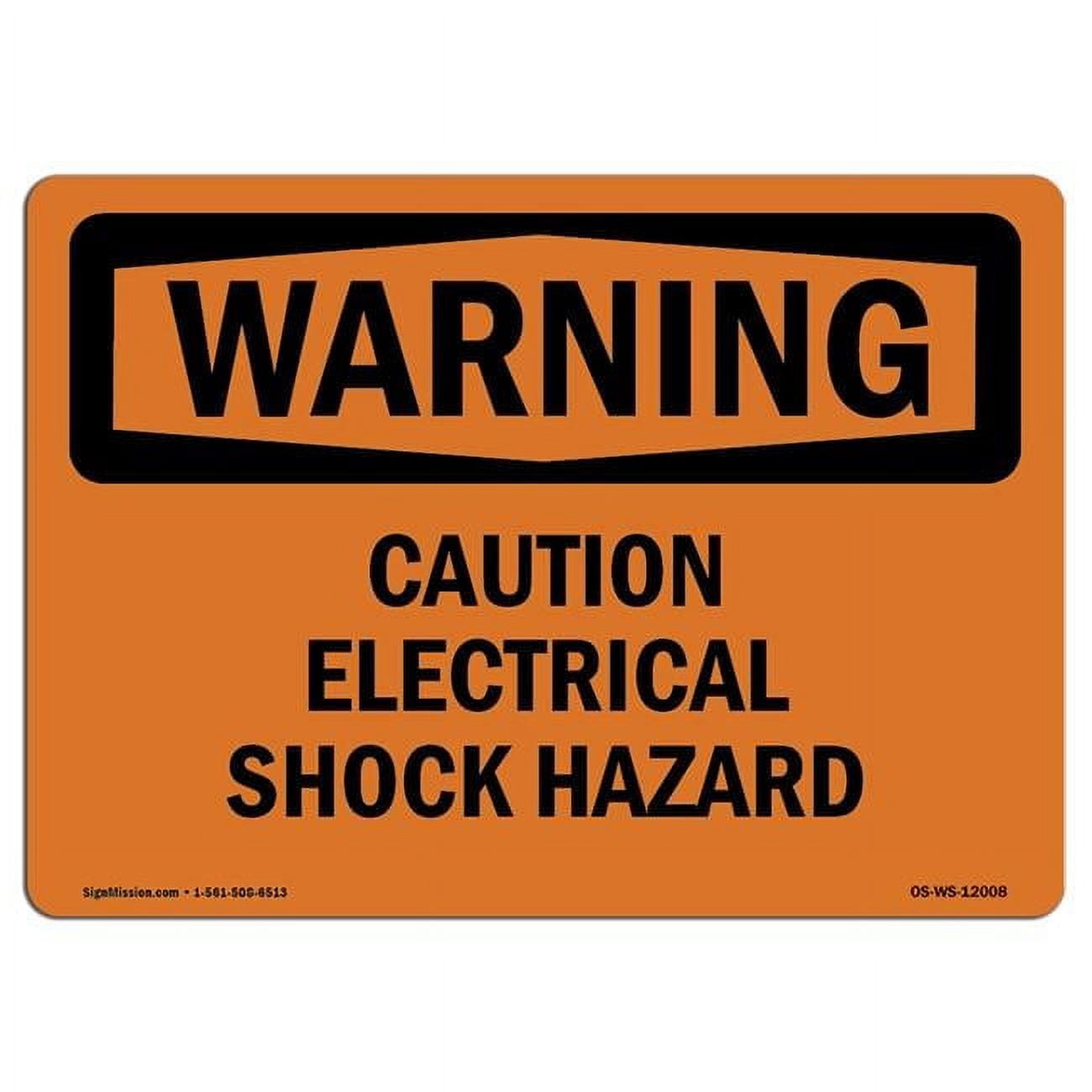 Warning Caution Electrical Shock Hazard OSHA Decal Sign - Walmart.com