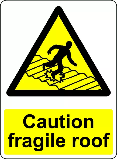 Warning Caution Fragile Roof Osha Decal Safety Sign Sticker Usa Made ...