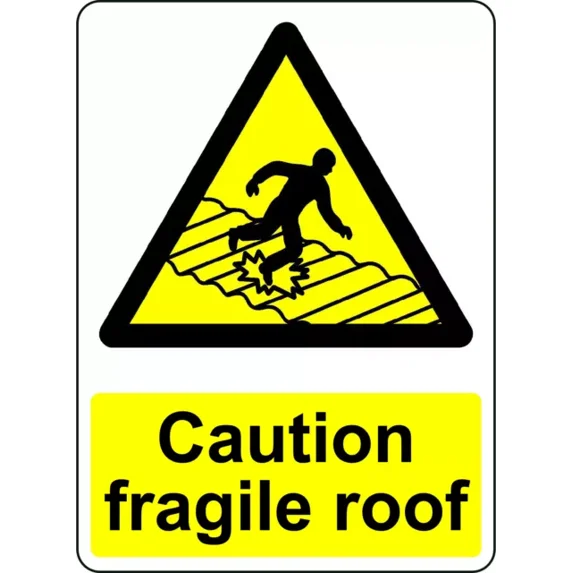 Warning Caution Fragile Roof Osha Decal Safety Sign Sticker Usa Made ...