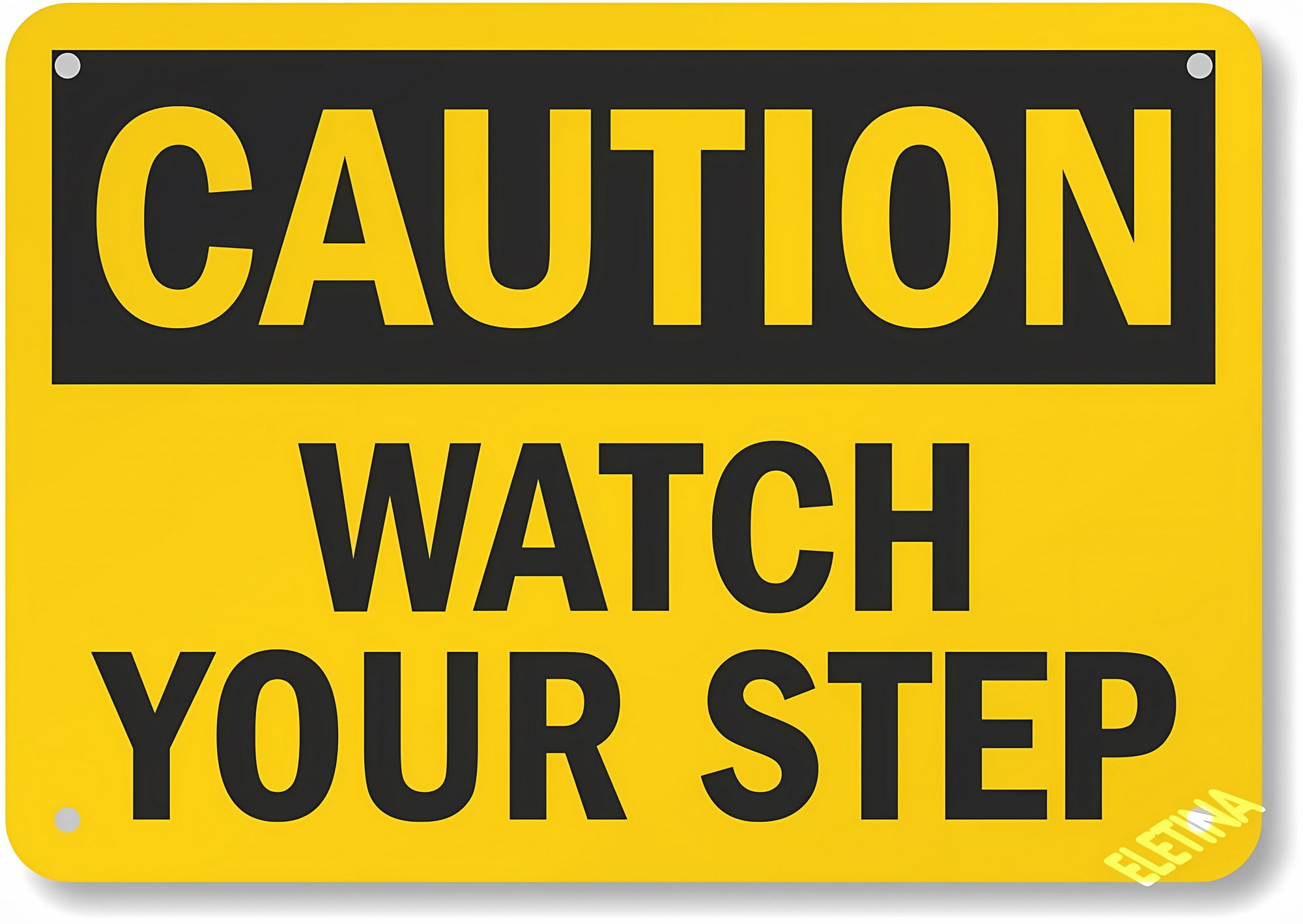 Warning Caution Watch your Step Plaque - 8"x12" Metal Tin Decor, Indoor ...