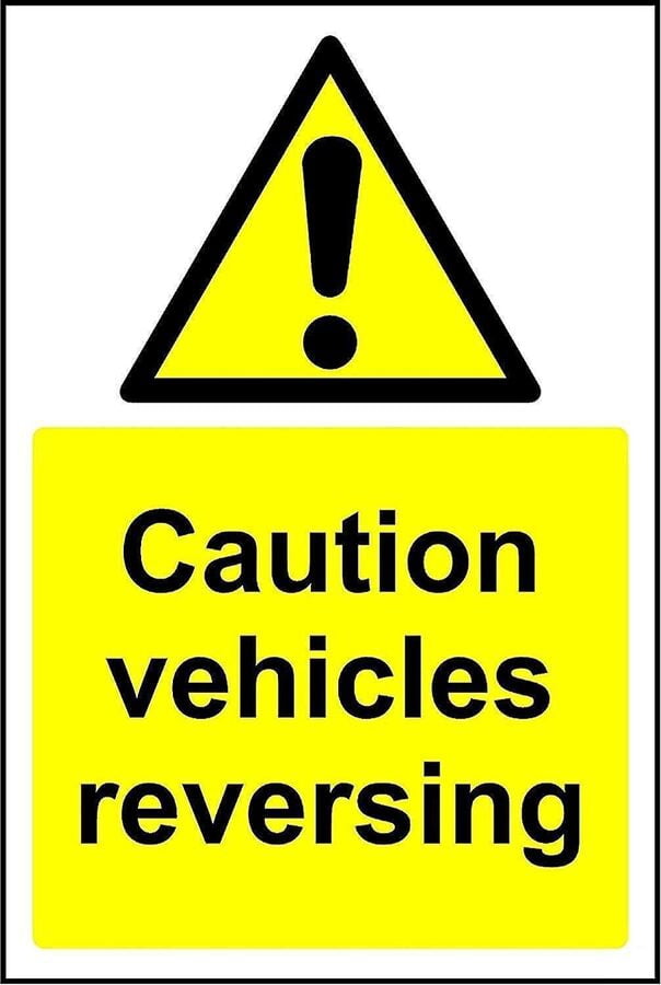 Warning Caution vehicles reversing metal park safety sign Size: 8 x 12 ...