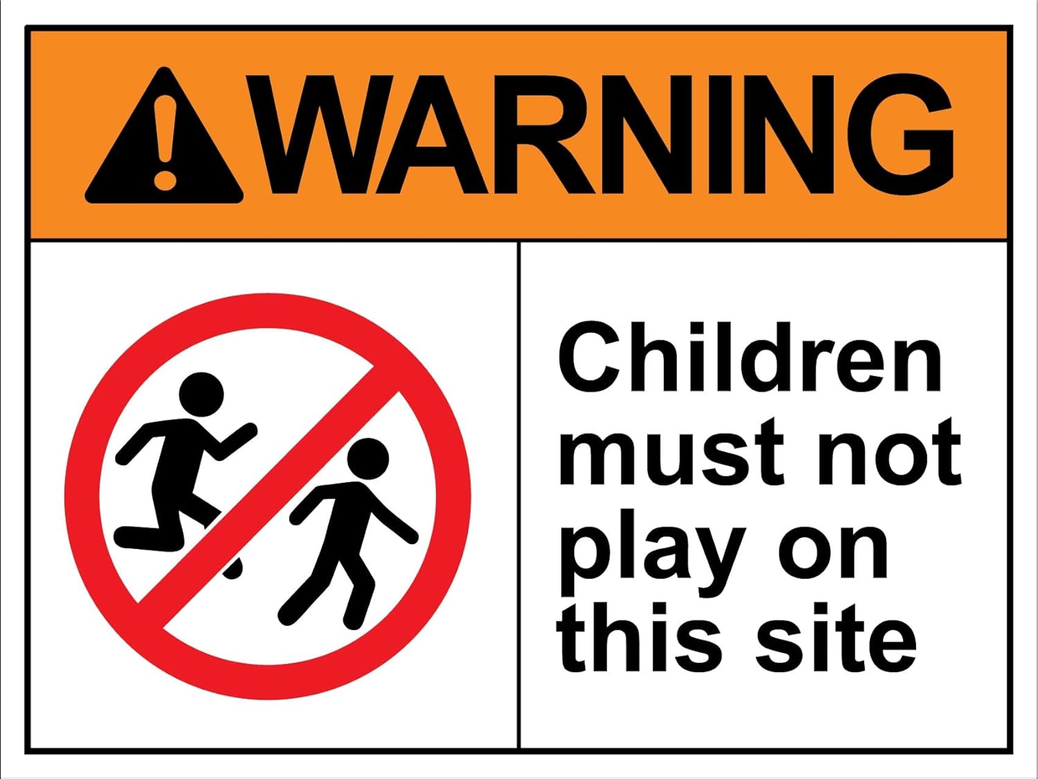 Warning Children Must Not Play On This Site Sign Warning Signage 12 X ...