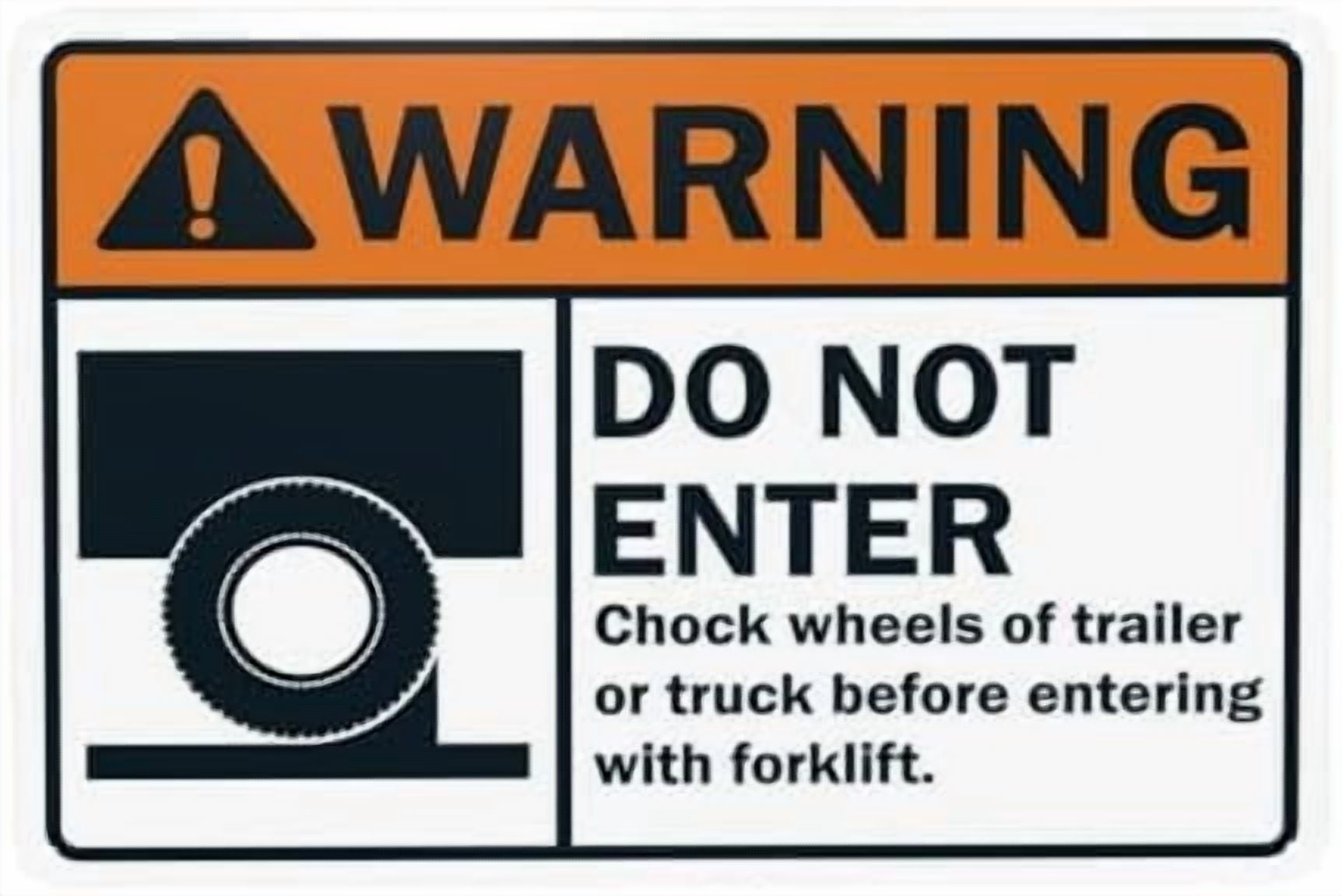 Warning Chock Wheels Of Trailer Warning Sign, Truck Safety Security ...