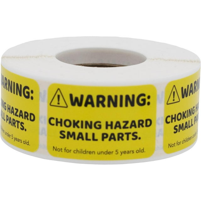 Warning: Choking Hazard For Small Parts Labels | 1″ x 1.5″ - 500 Pack ...