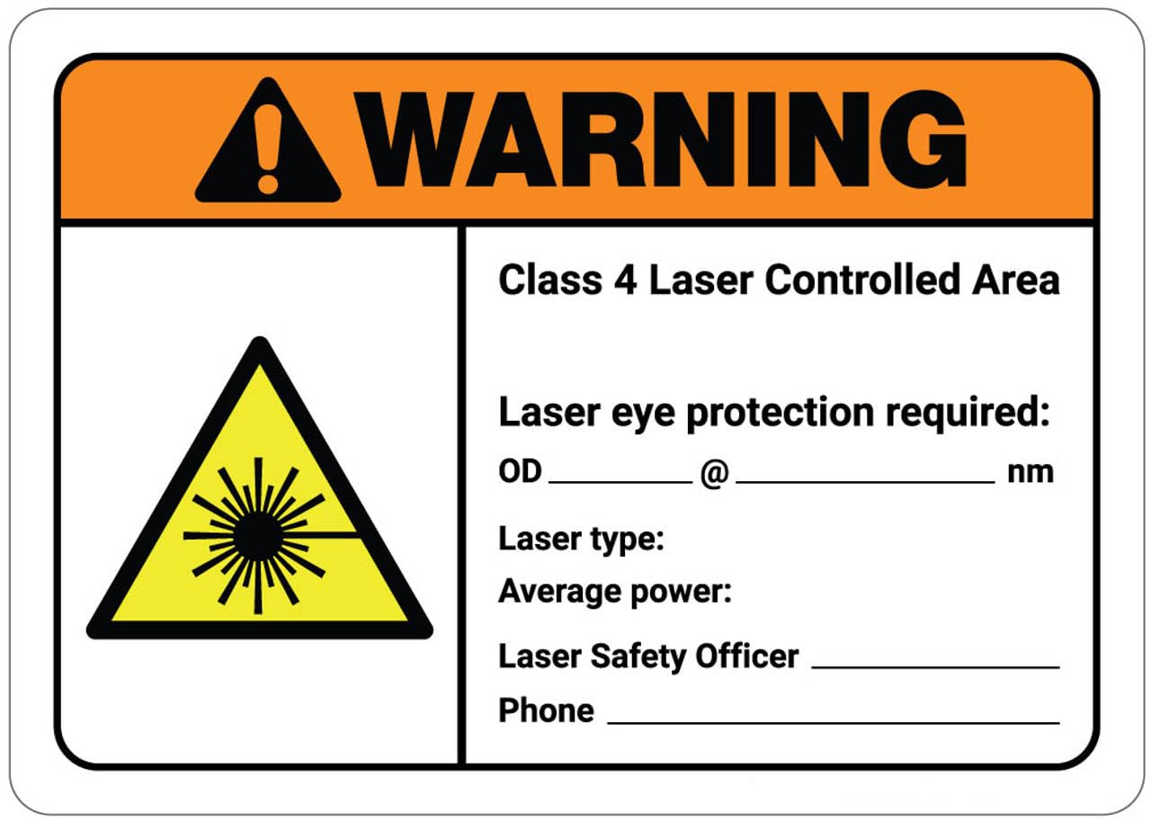 Warning: Class 4 Laser Controlled Area (Write-In) ANSI - Wall Sign ...