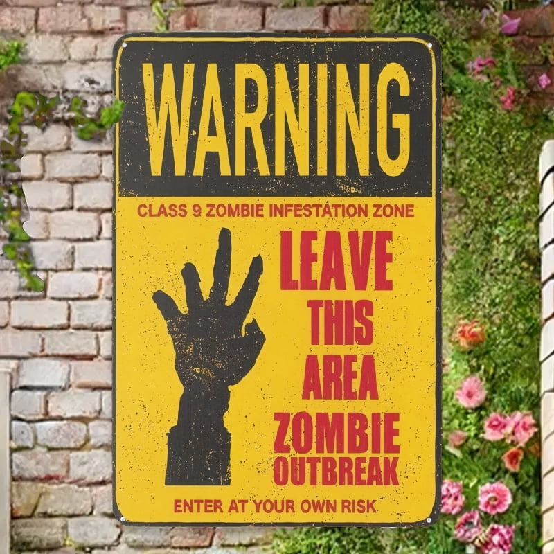 Warning Class 9 Zombie Infestation Outbreak Horror Tin Metal Sign Metal ...