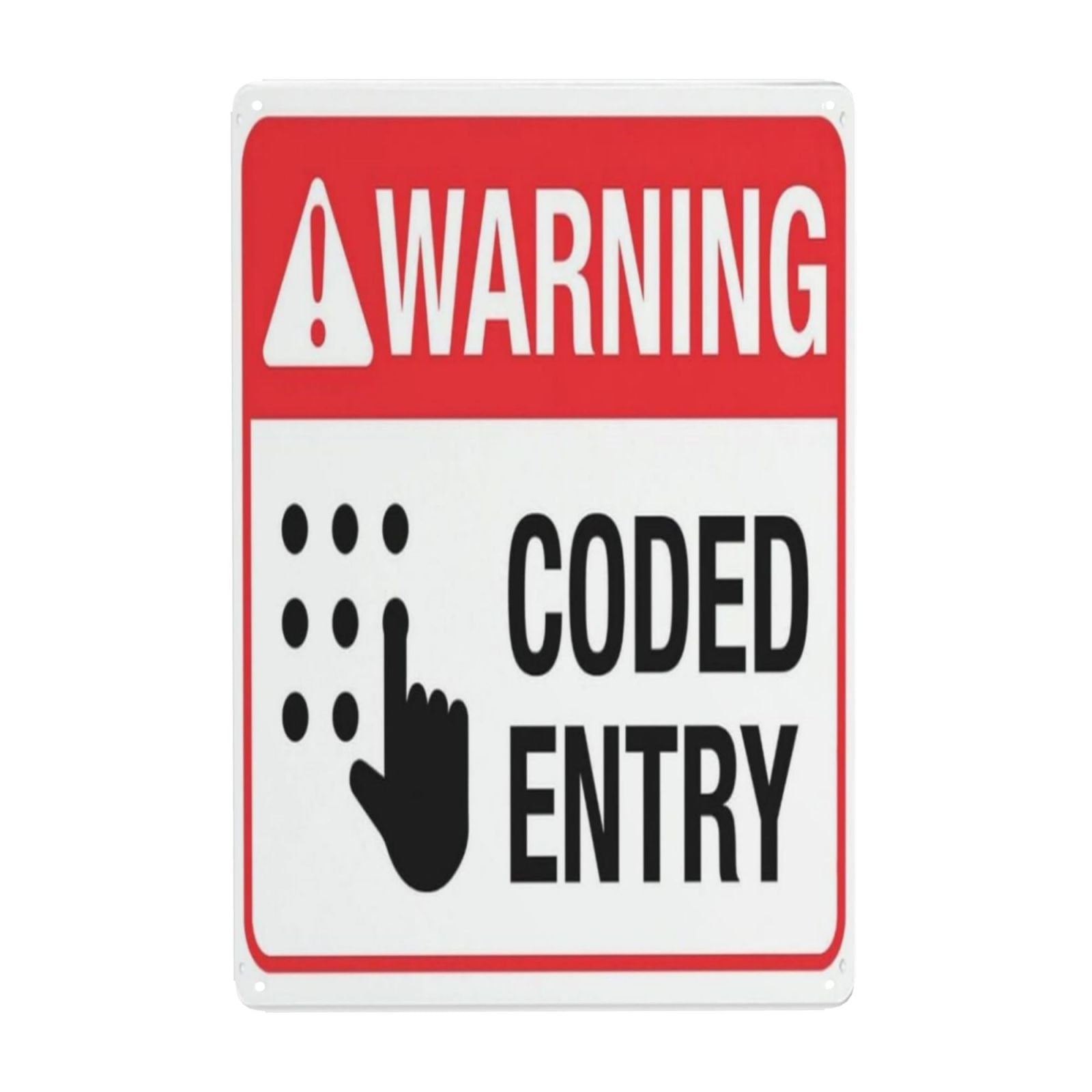 Warning Coded Entry Sign Tin Sign Warning Metal Sign Vintage Sign Wall Decor for Home Farm Bar ...