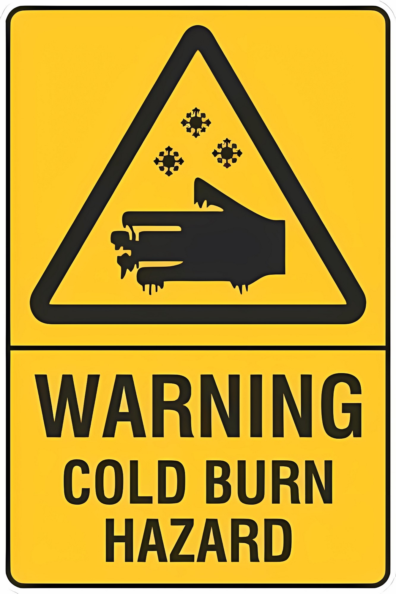 Warning Cold Burn Hazard Tin Sign - 8"x12", Vintage Metal Decor for ...