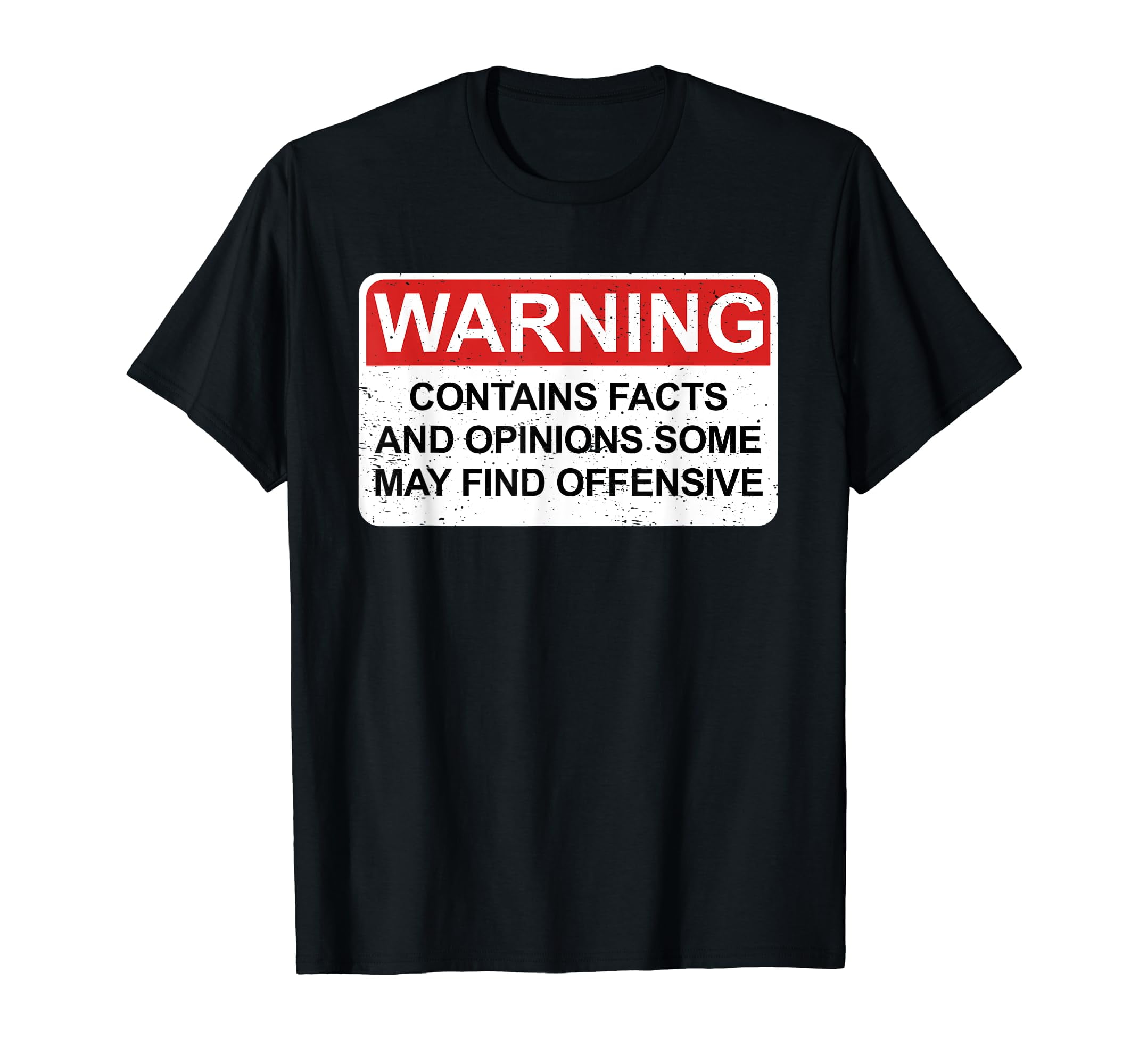 Warning Contains Facts And Opinions Some May Find Offensive Men Casual T-Shirt - Walmart.com