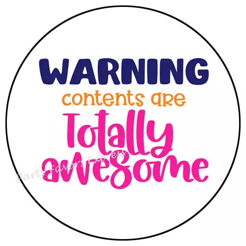Warning Contents Are Totally Awesome Business Sticker Envelope Seals ...