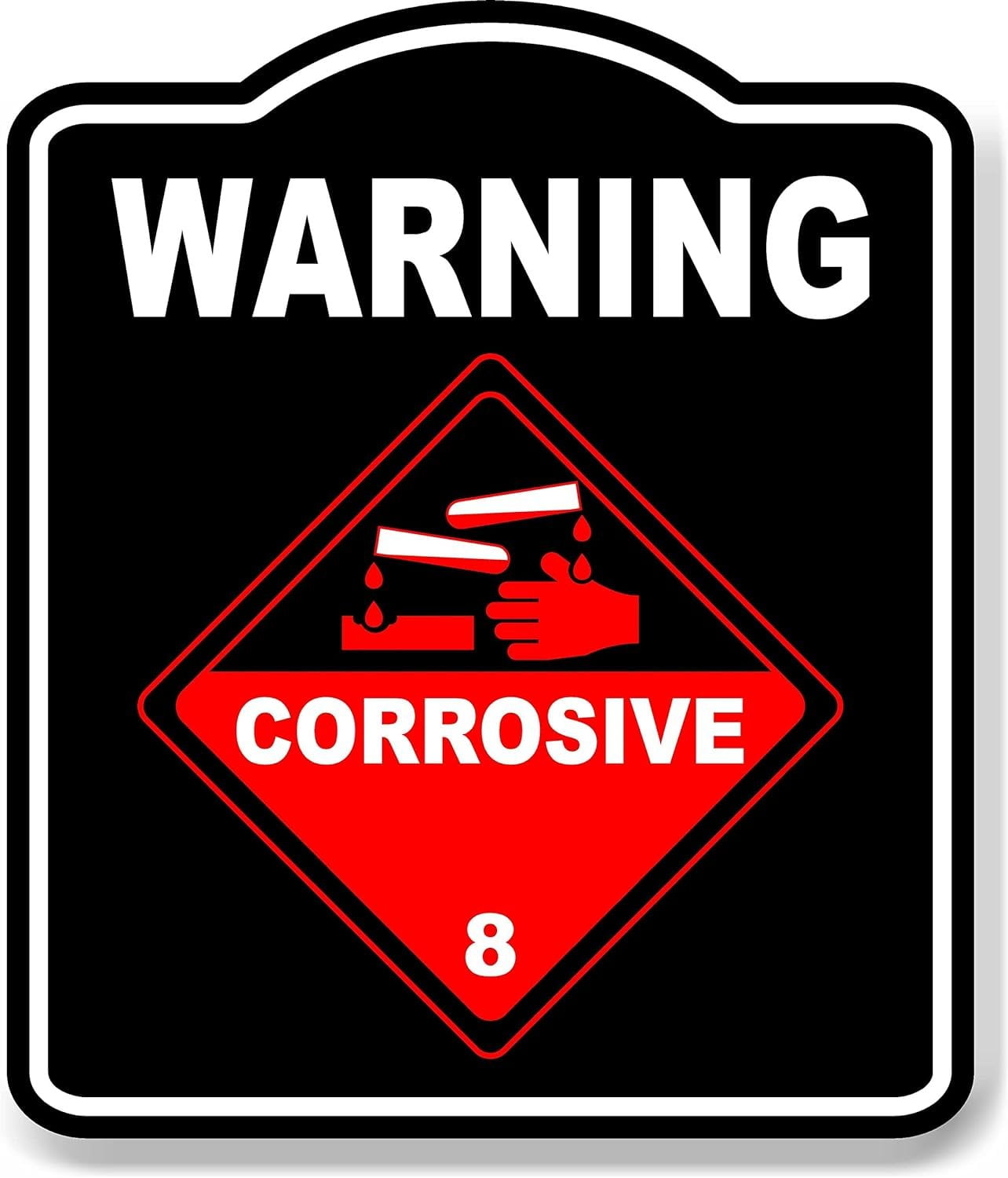 Warning Corrosive Gas OSHA Danger BLACK Aluminum Composite Sign, 20"x24 ...