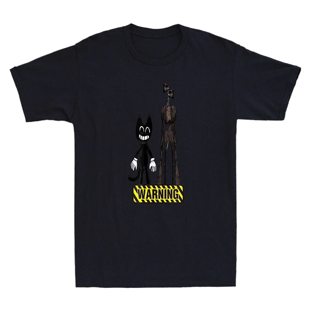 Warning Creepy Horror Monster Character Vintage Men's Short Sleeve T ...