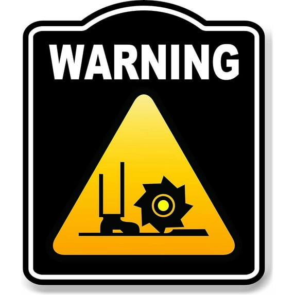 Warning Cutter Risk Caution OSHA Danger BLACK Aluminum Composite Sign ...