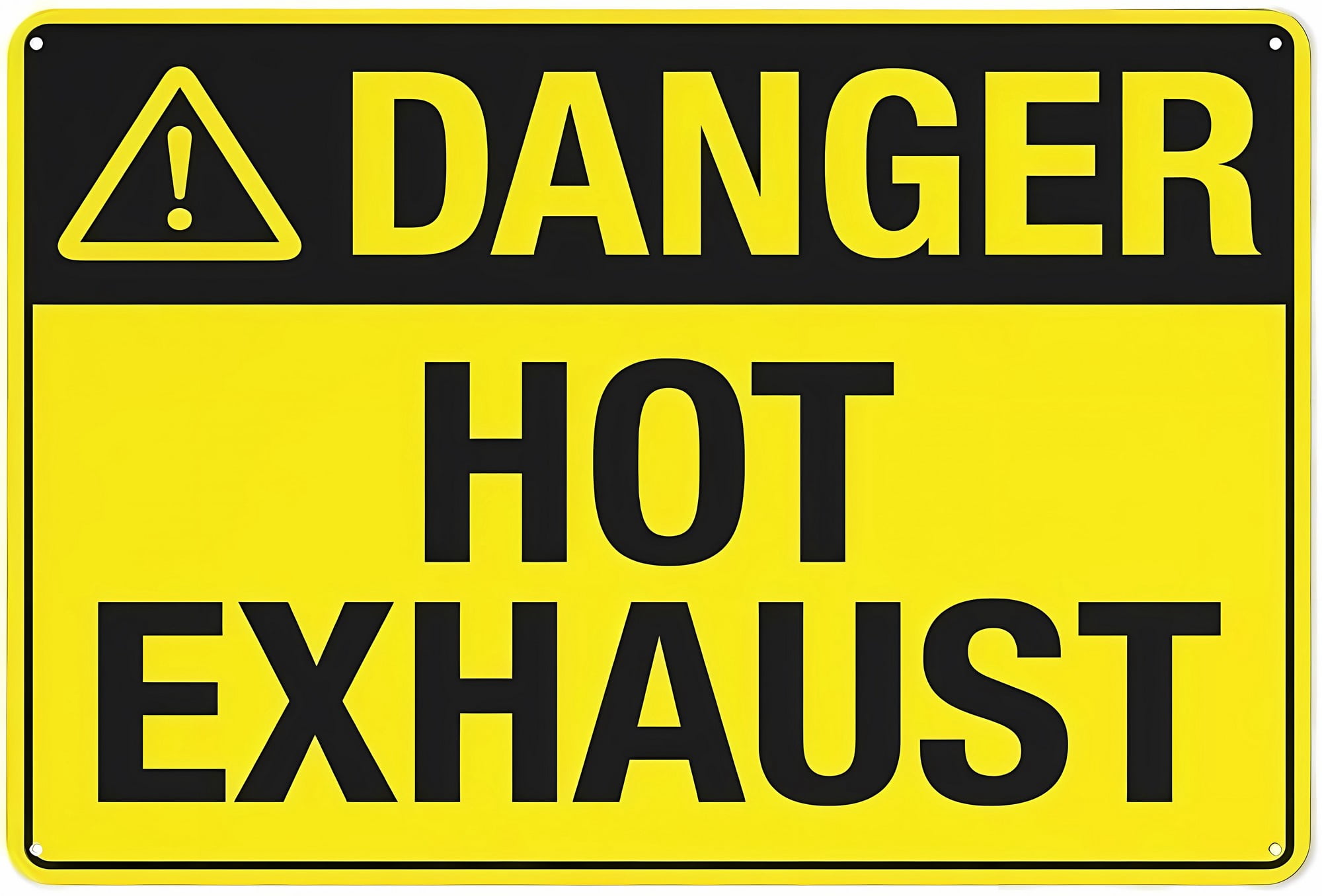 Warning Danger Hot Exhaust Vintage Sign - 8"x12" Aluminum Metal Tin ...