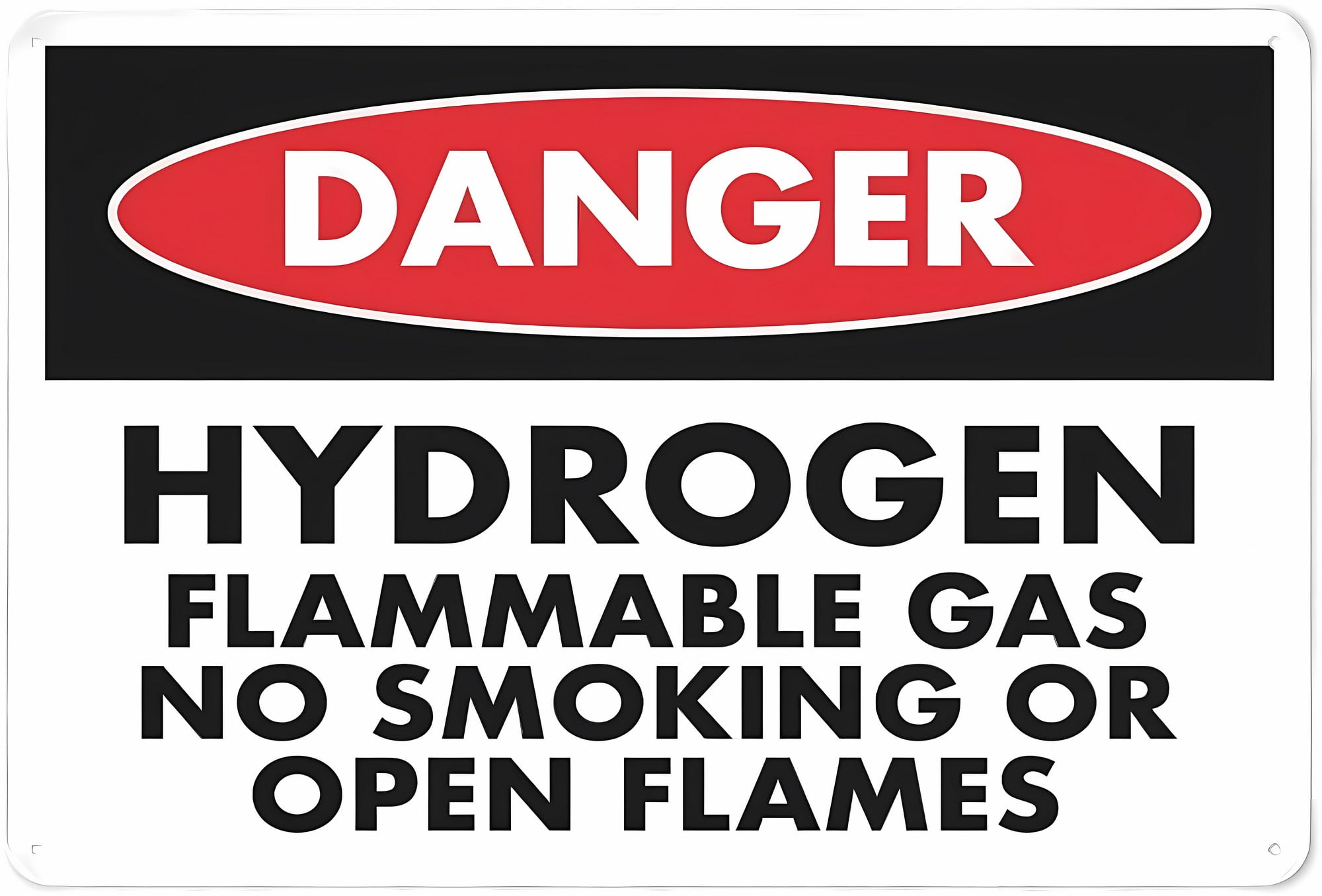 Warning Danger Hydrogen Sign - 8"x12" Rust-Proof Aluminum Metal Sign ...