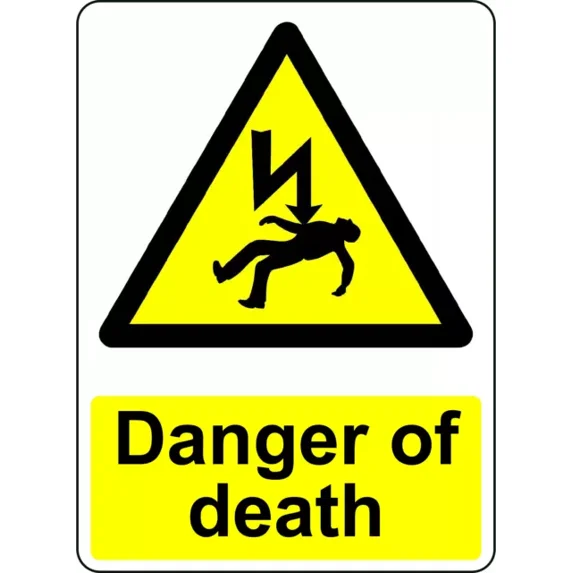 Warning Danger Of Death Osha Decal Safety Sign Sticker Us Made Phone ...