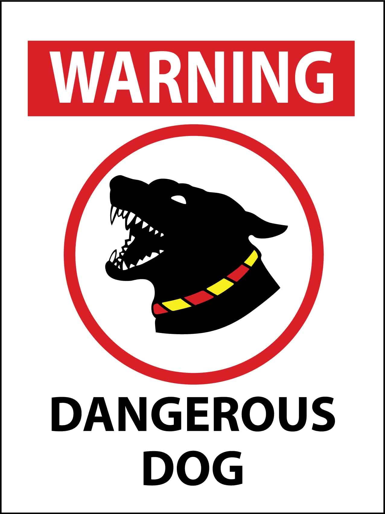 Warning Dangerous Dog Sign Metal Tin Sign 12x8 Inches Caution Danger ...