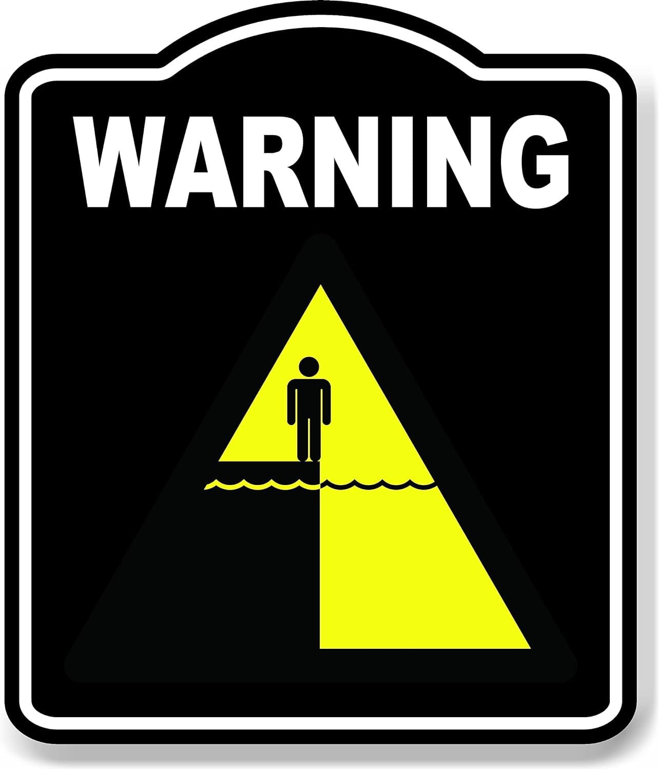 Warning Deep Water Risk Caution OSHA Danger BLACK Aluminum Composite ...