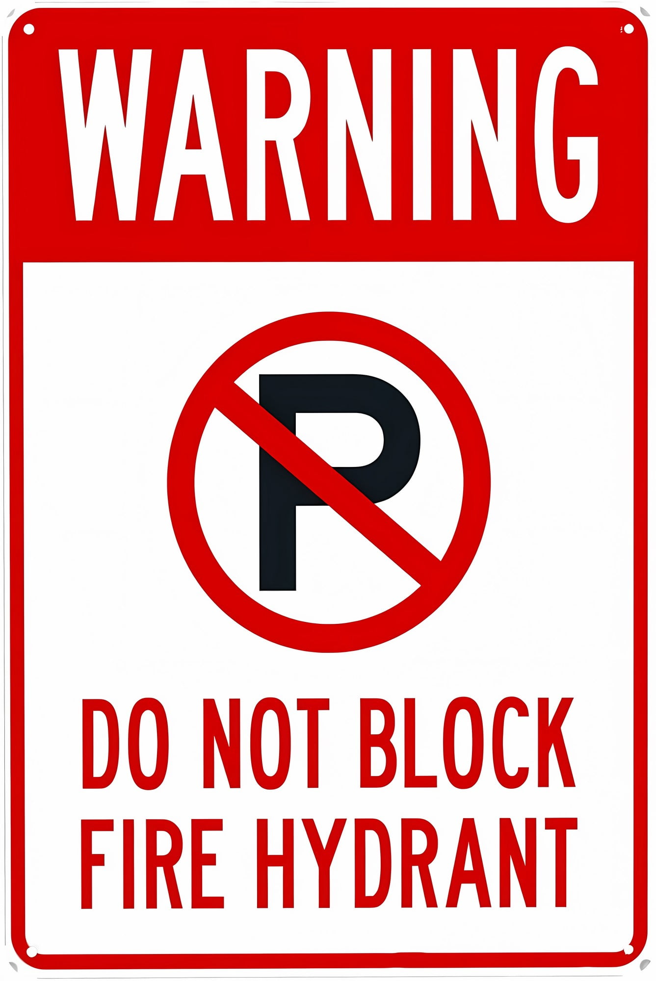 Warning Do Not Block Fire Hydrant Tin Warning Metal Sign - 8"x12" Wall ...