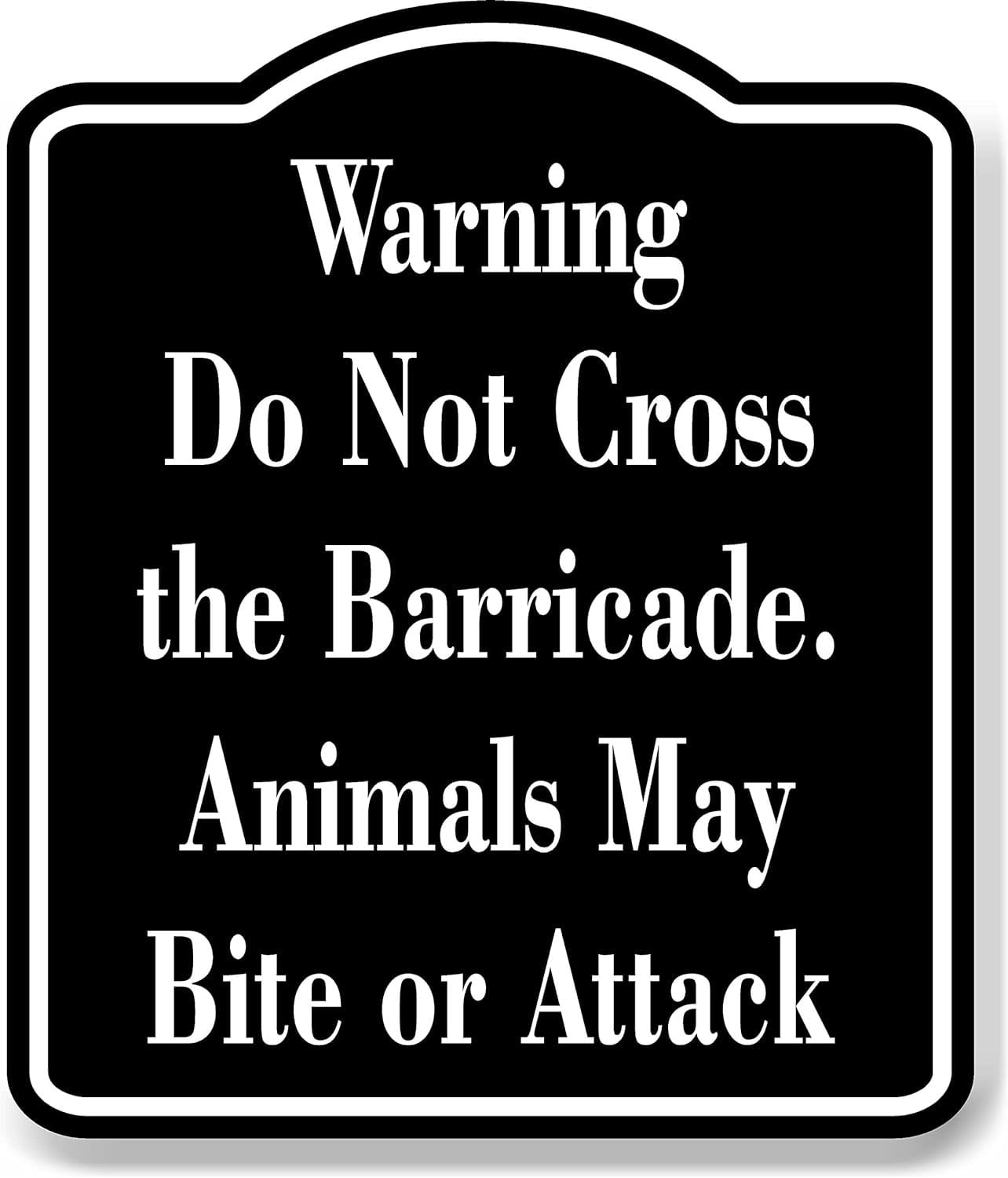 Warning Do Not Cross Barricade animals may bite BLACK Aluminum ...
