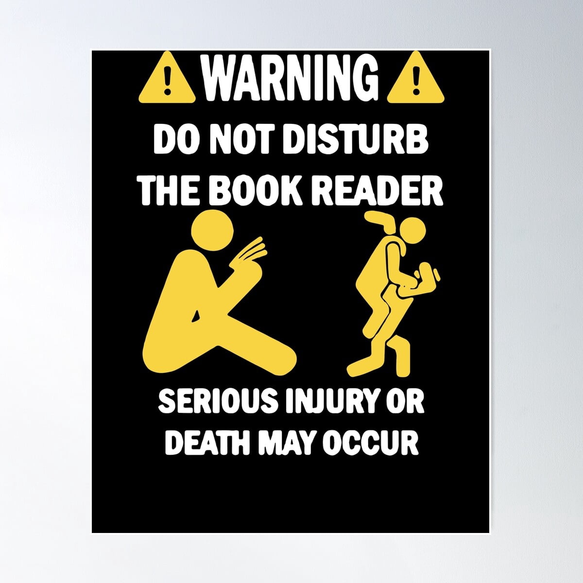 Warning Do Not Disturb The Book Reader Poster Wall Art, Modern Wall ...