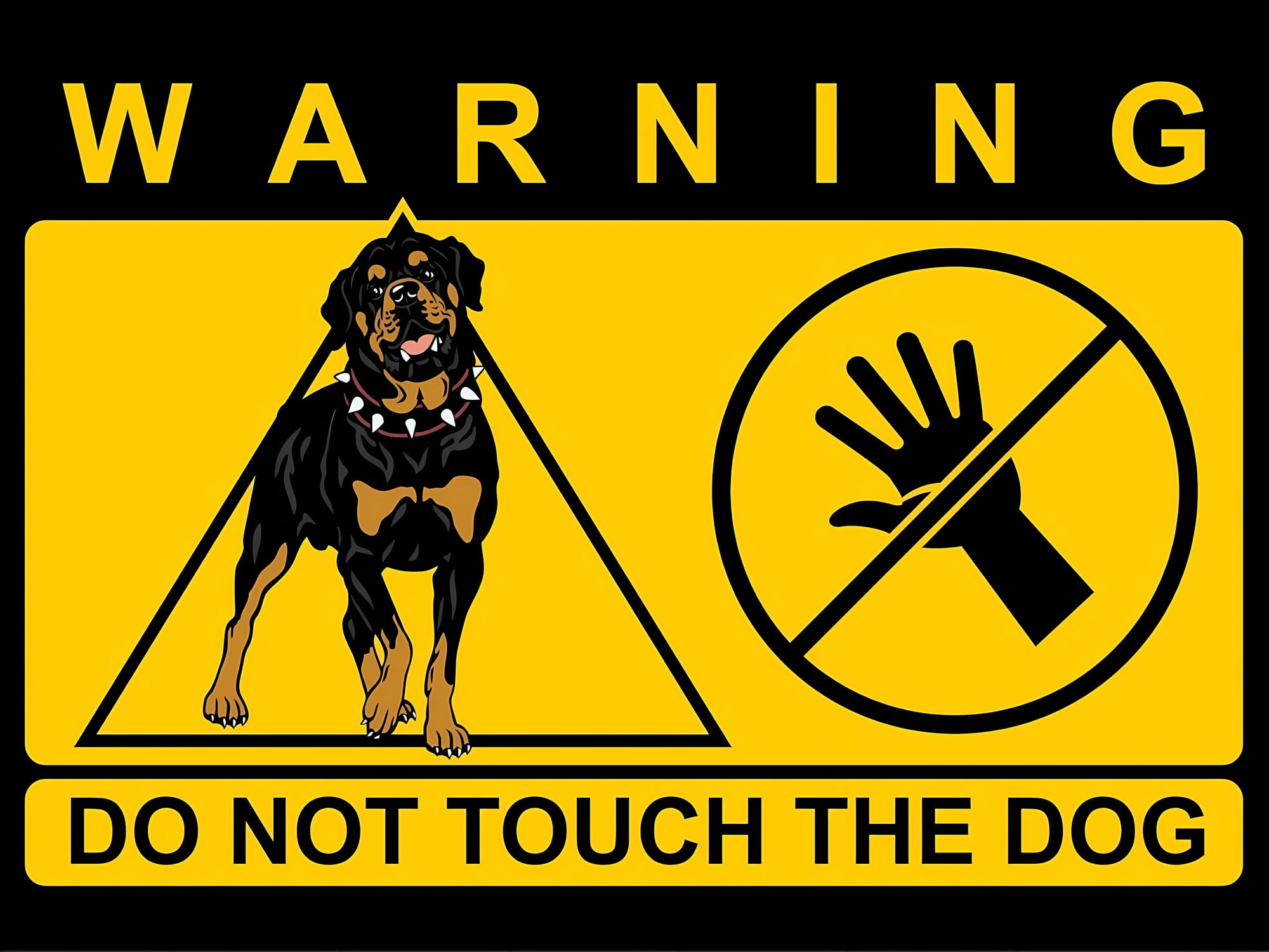 Warning Do Not Touch The Rottweiler Metal Tin Sign - 12×8 Inches, Home ...