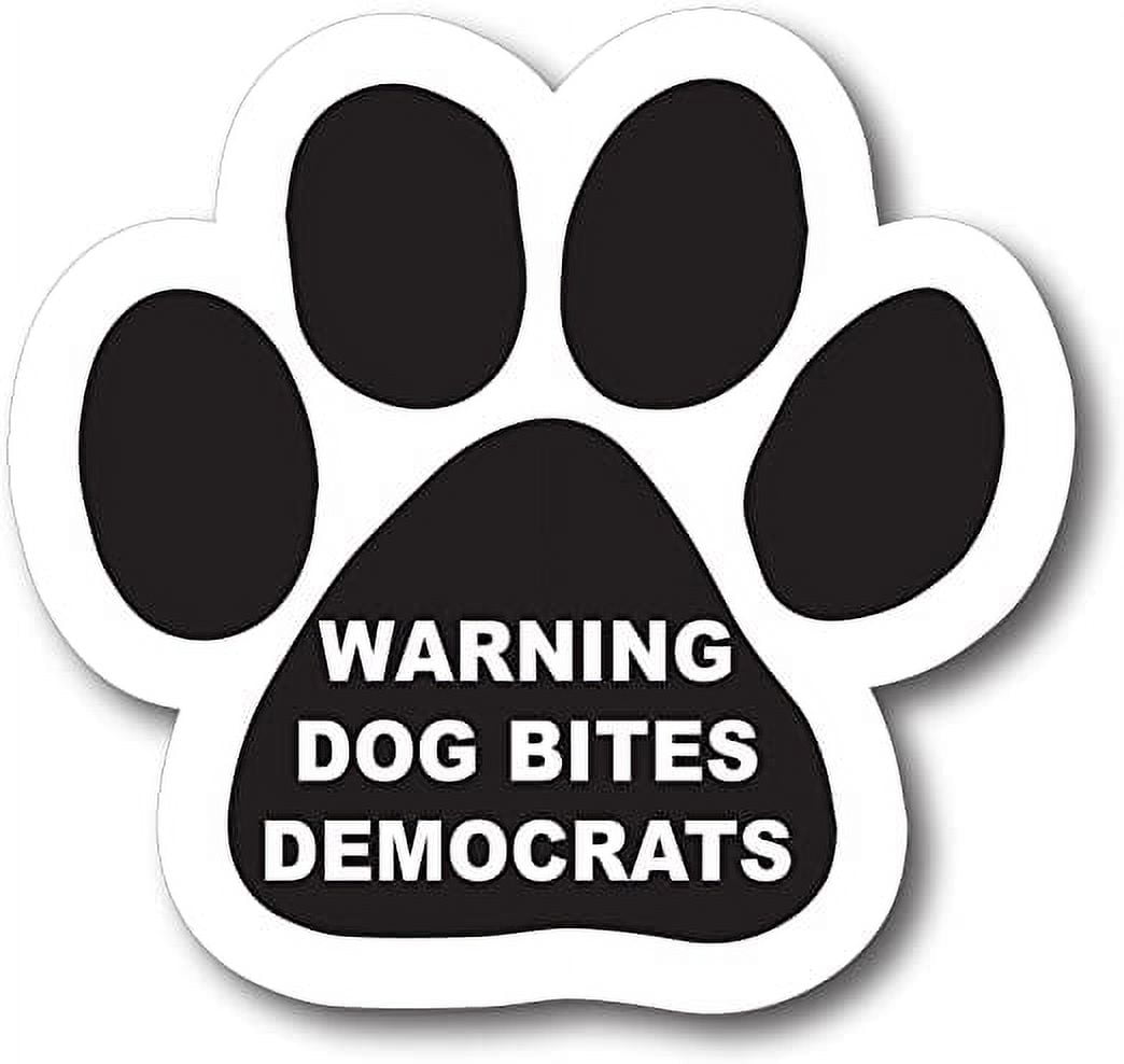 Warning Dog Bites Democrats Pawprint Car Paw Print Auto Truck Decal 5 ...