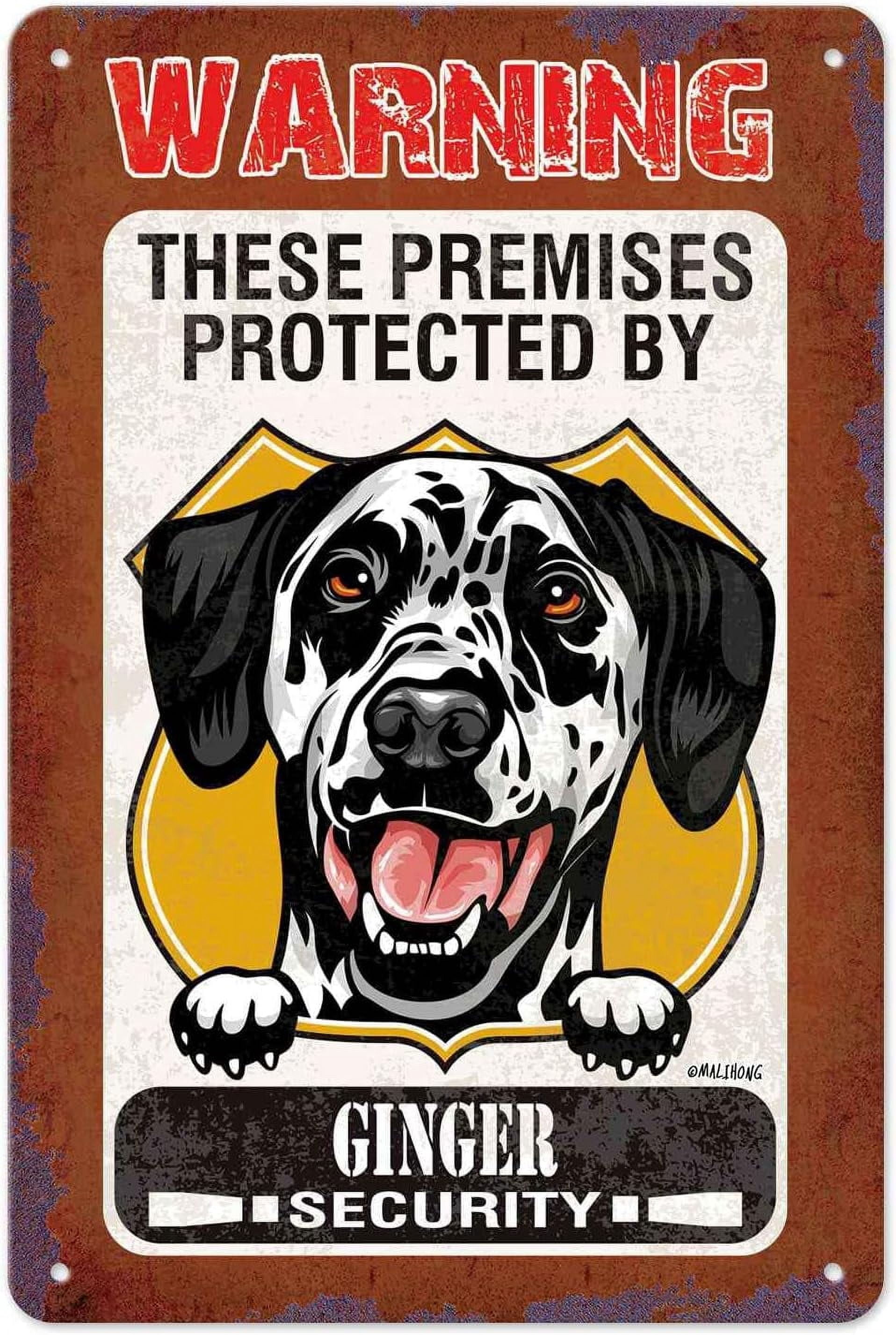 Warning Dog Metal Sign Dog in Yard Decor Sign Dalmatian Dog These ...