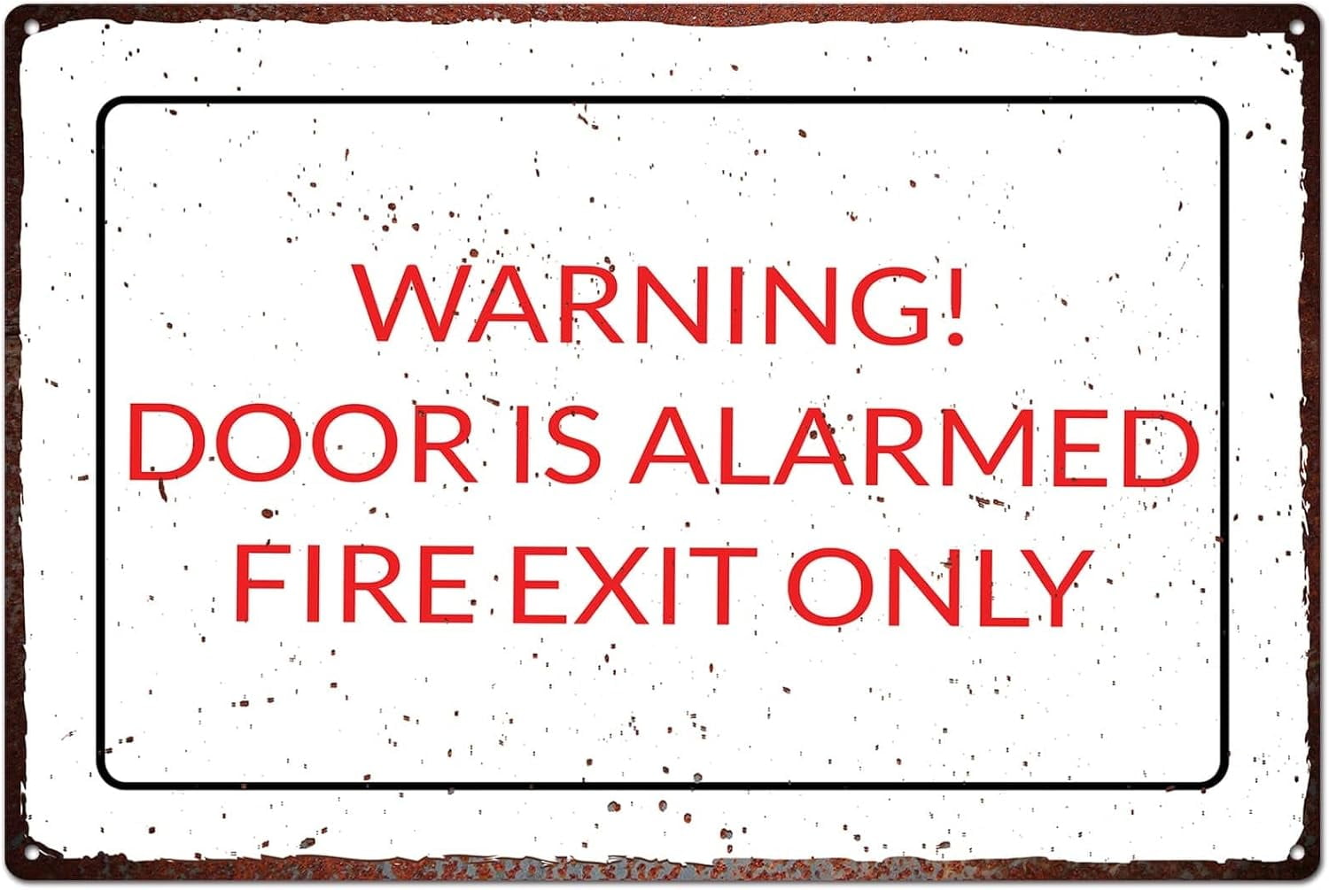Warning Door is Alarmed Fire Exit Only Metal Tin Sign, Door is Alarmed ...