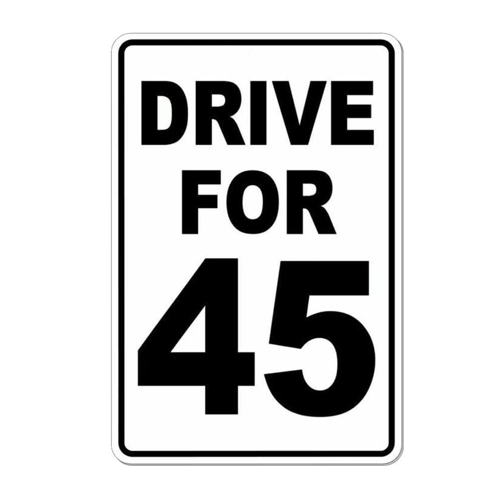 Warning Drive for 45 MPH Sign Metal Tin Signs, Drive for 45 Poster for ...